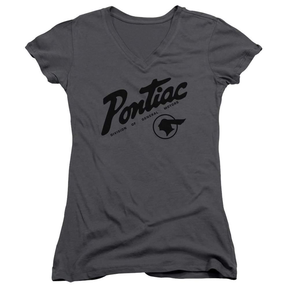 Pontiac Juniors V Neck Shirt Division Of GM Charcoal T-Shirt - Pontiac ...