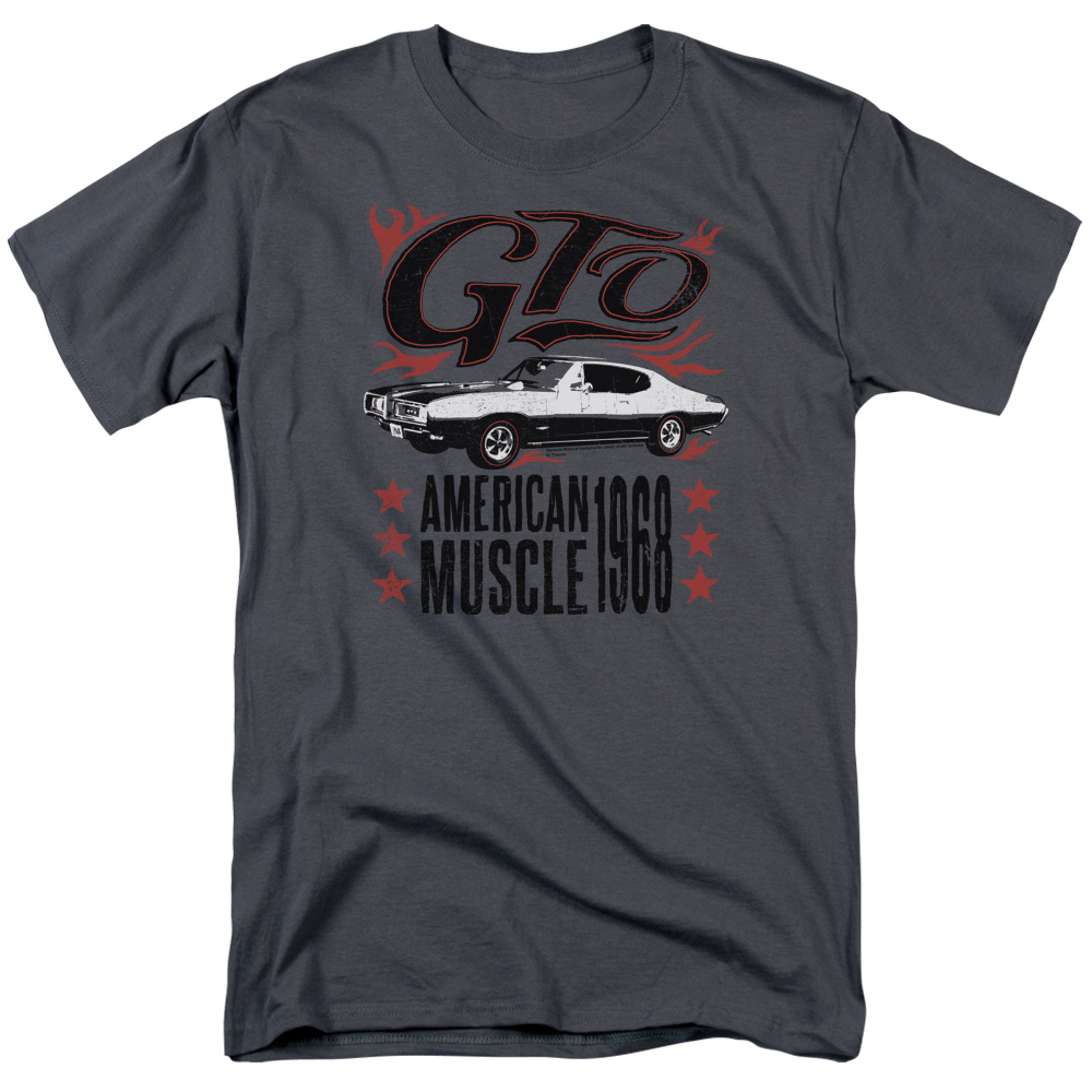 Pontiac Shirt 68 GTO Charcoal T-Shirt - Pontiac 68 GTO Shirts