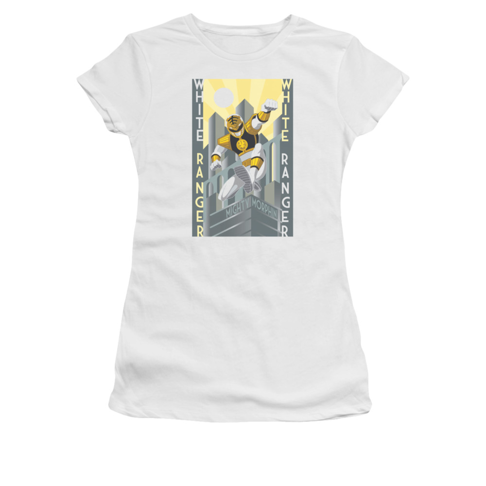 Power Rangers Shirt Juniors White Ranger White T-Shirt - Power Rangers ...
