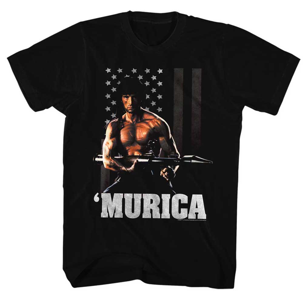 Rambo Shirt Murica Black T-Shirt - Rambo Shirts