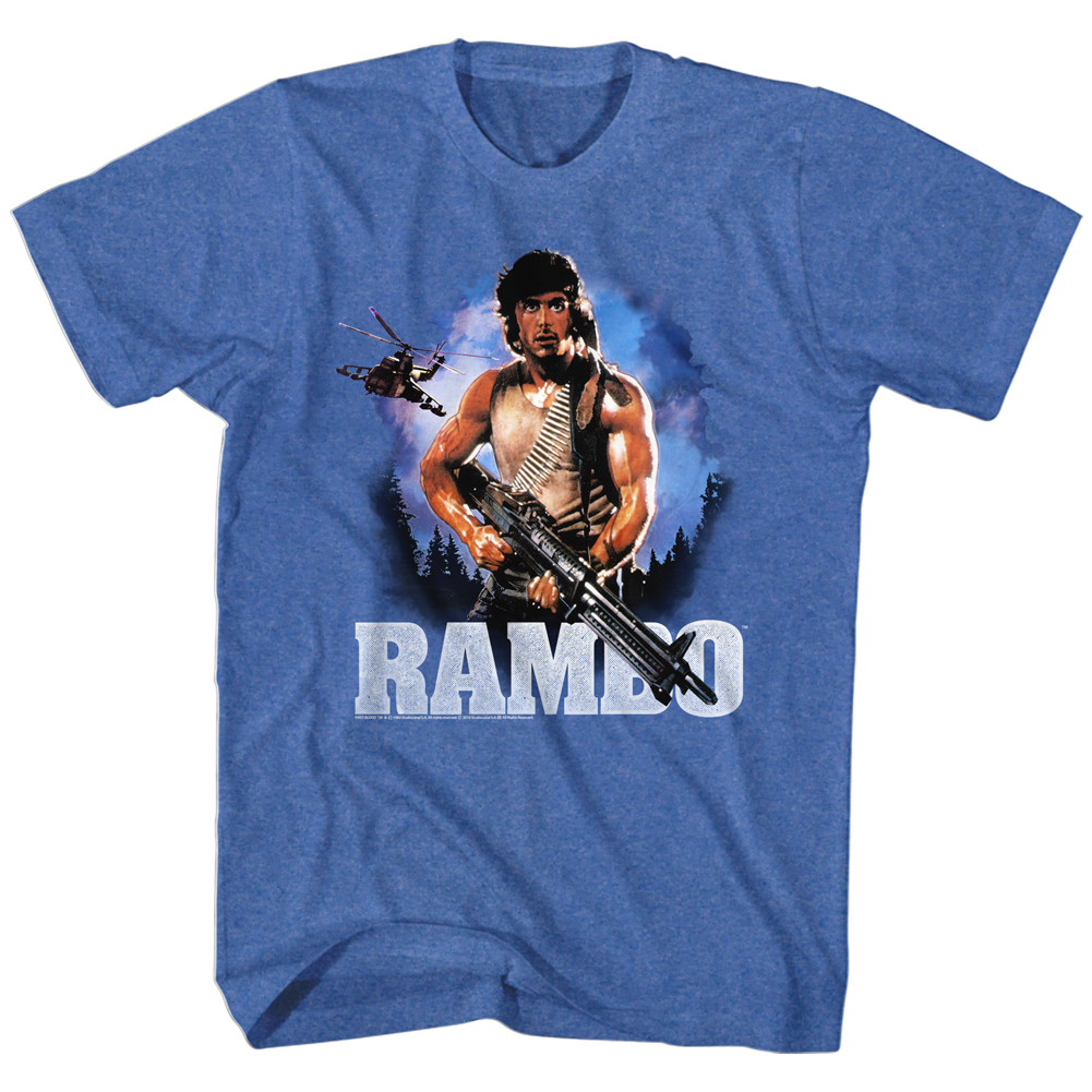 Rambo Shirt Wild Blue Yonder Heather Blue T-Shirt - Rambo Shirts