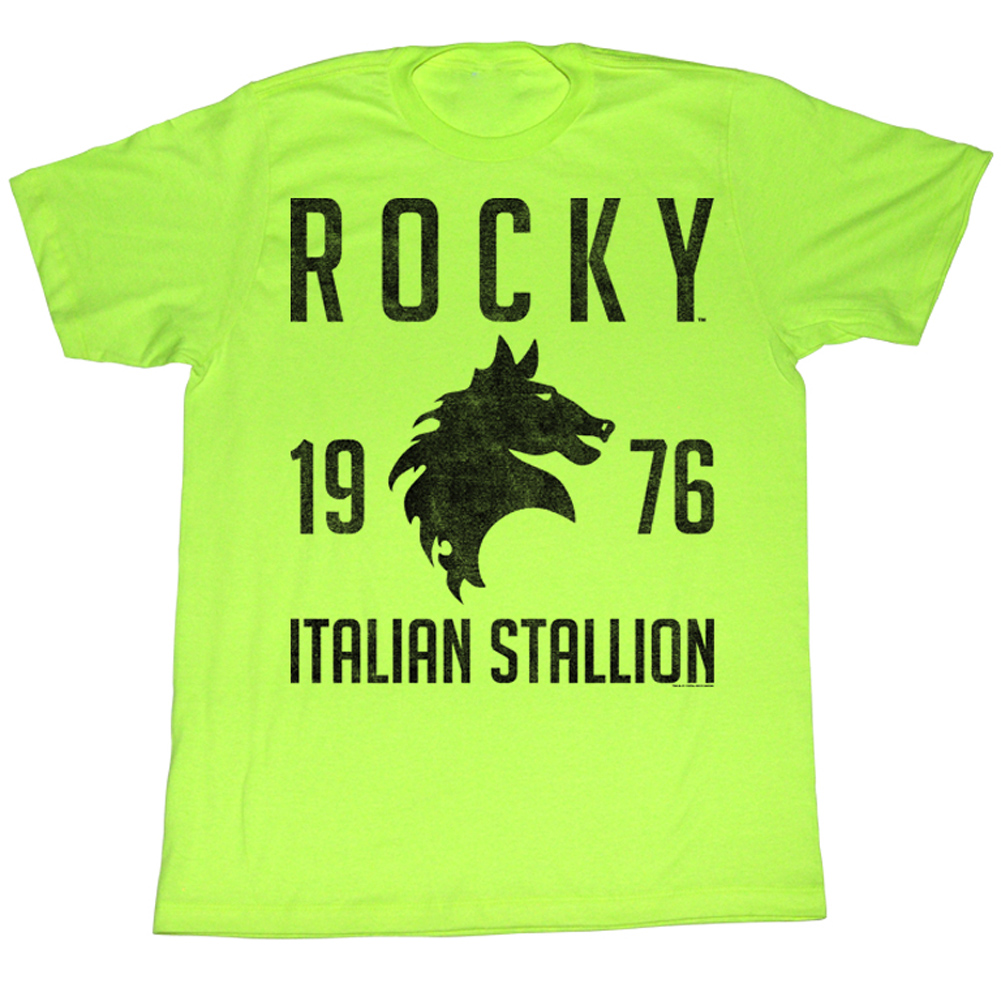 Rocky Shirt Vintage 1976 Adult Bright Green Tee T-Shirt - Rocky Adult ...