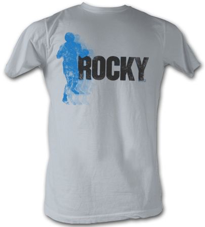 Rocky T-shirt Fight Classic Movie Adult Gray Tee Shirt - Rocky Adult Shirts