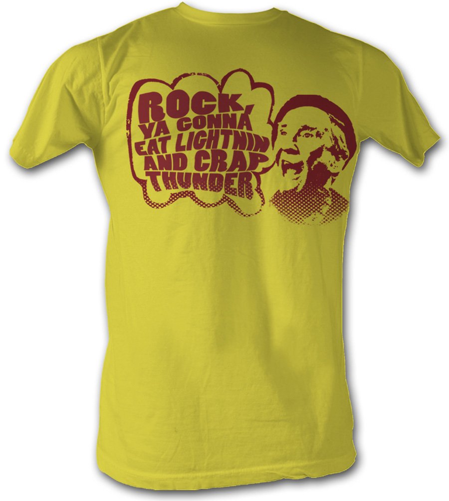 Rocky T-shirt Mick Eat Lightning Adult Yellow Tee Shirt - Rocky Adult ...