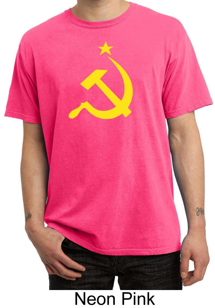 Russian Shirt Hammer and Sickle USSR Adult Pigment Dyed T-shirt ...