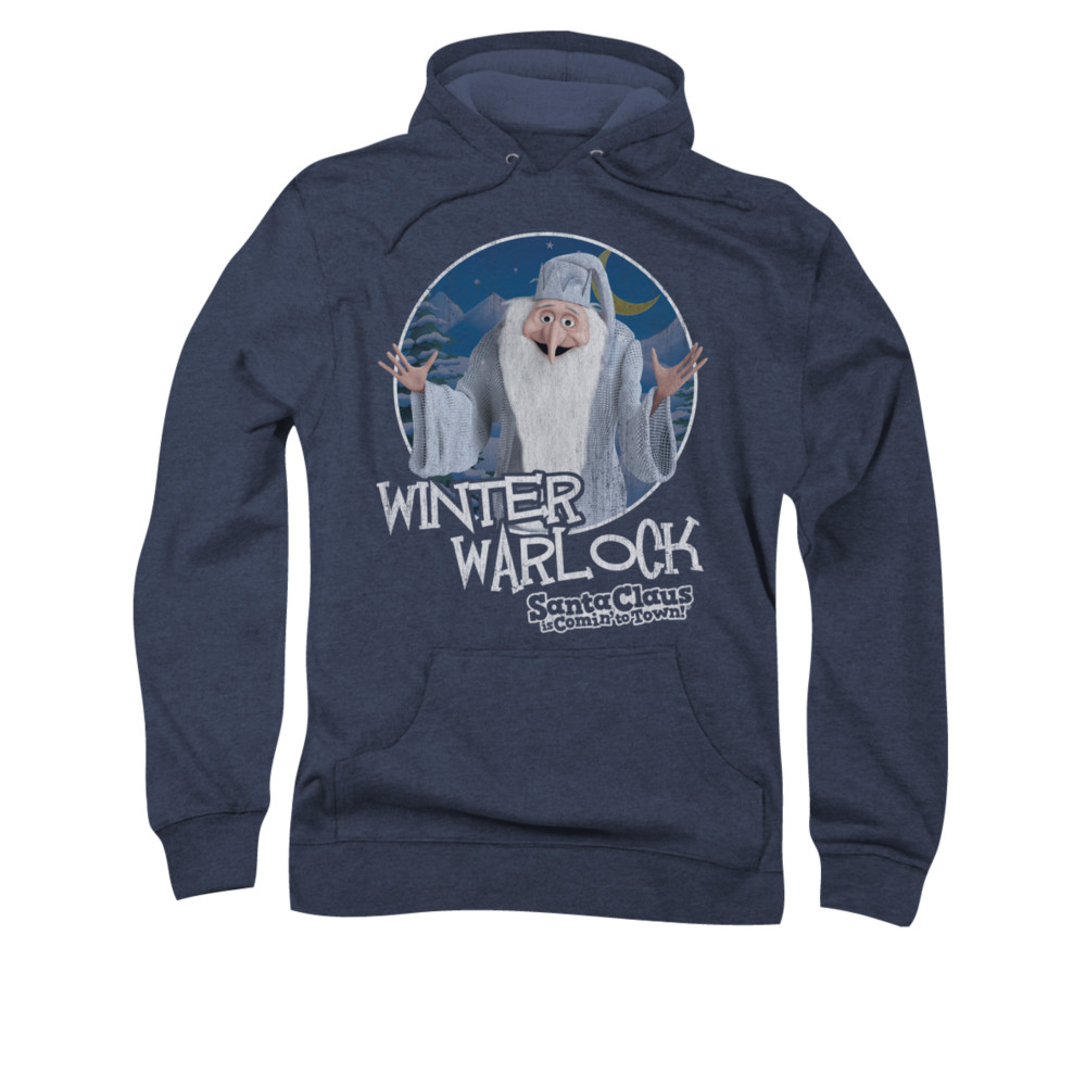 Santa Clause Hoodie Winter Warlock Navy Sweatshirt Hoody - Santa Clause ...