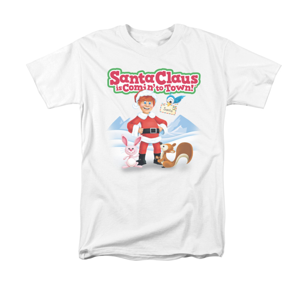 Santa Clause Shirt Animal Friends White T-Shirt - Santa Clause Is ...