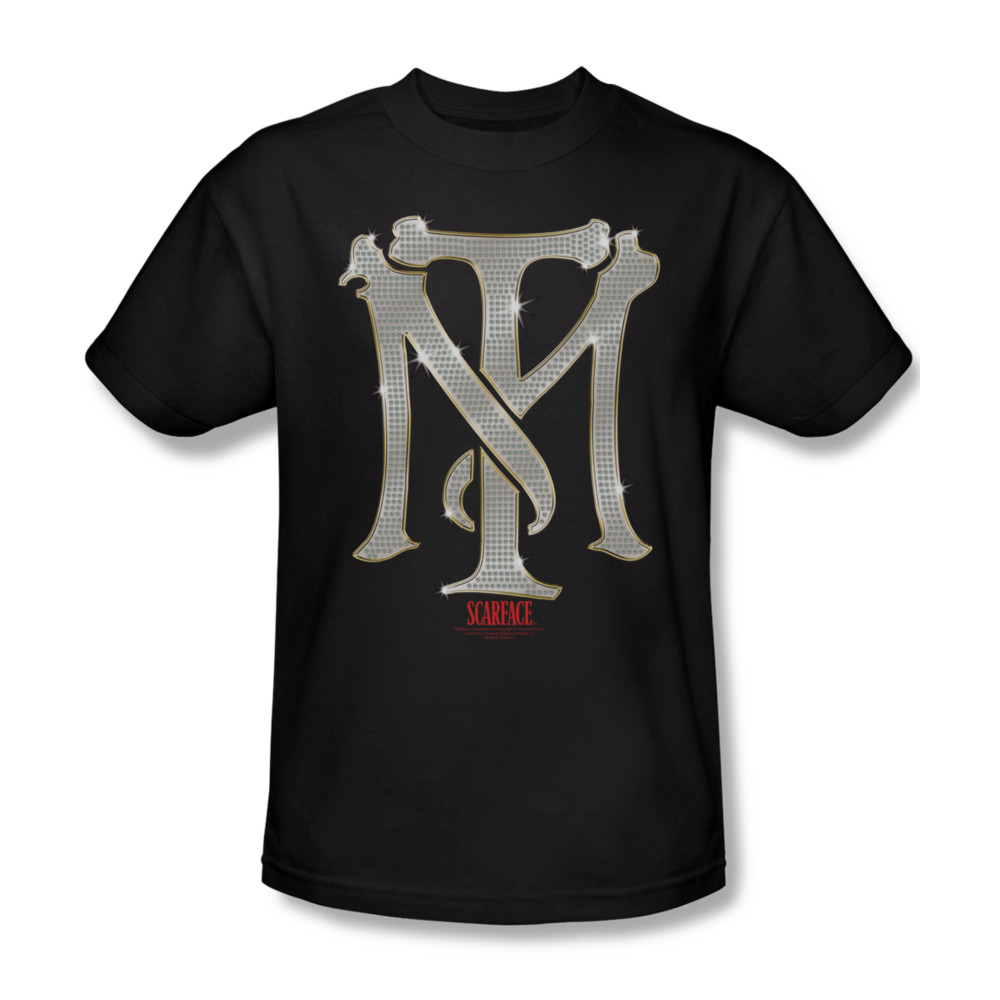 Scarface Shirt TM Bling Adult Black Tee T-Shirt - Scarface TM Bling Shirts