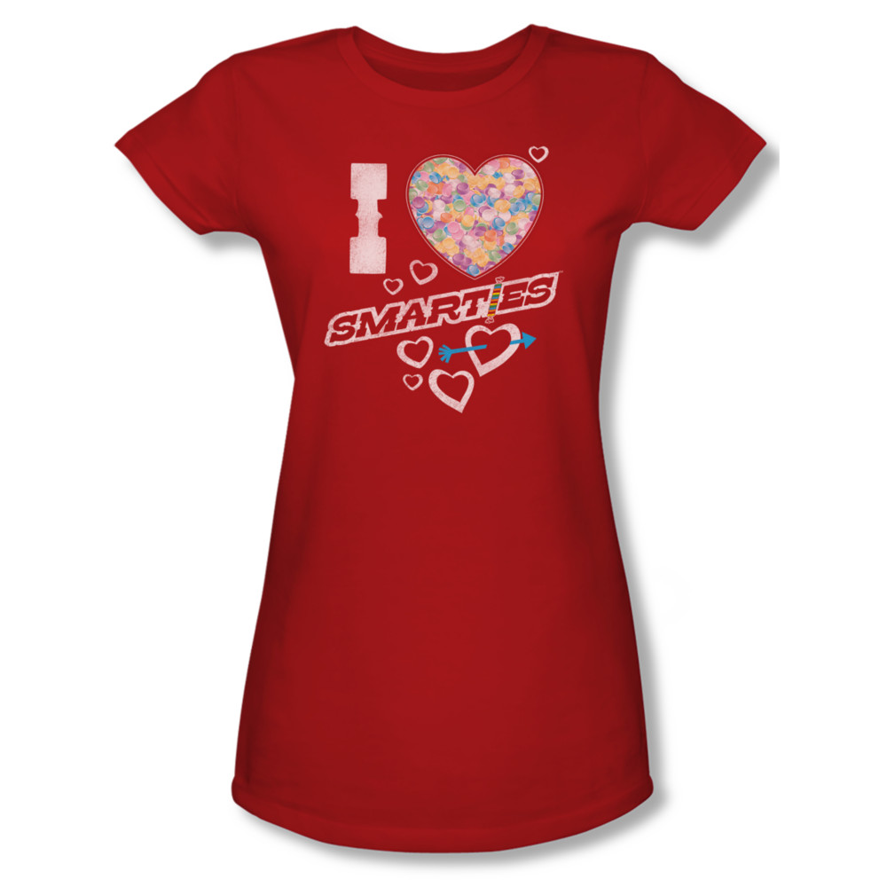 Smarties Shirt Juniors I Heart Smarties Red T-Shirt - Smarties I Heart ...