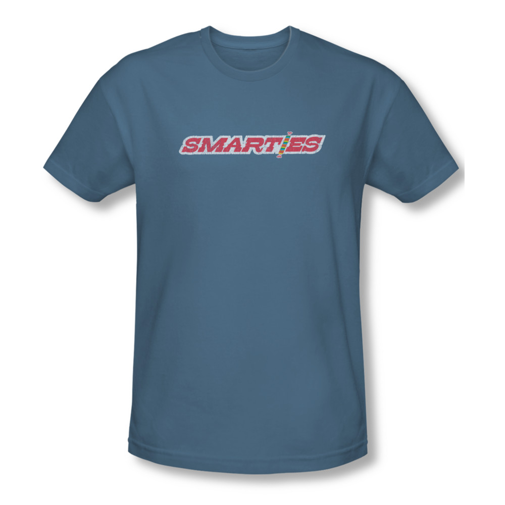 Smarties Shirt Slim Fit Vintage Logo Slate T-Shirt - Smarties Vintage ...