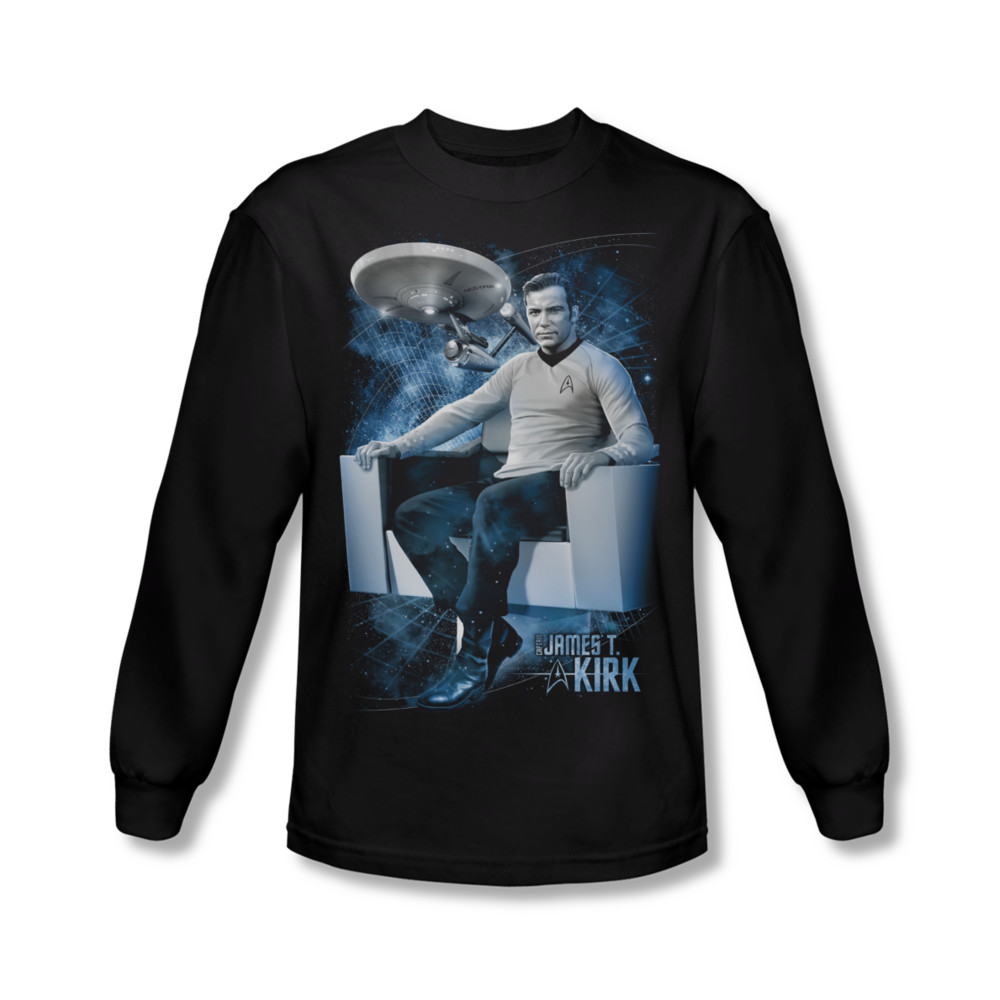 Star Trek Shirt Captain's Chair Long Sleeve Black Tee T-Shirt - Star ...