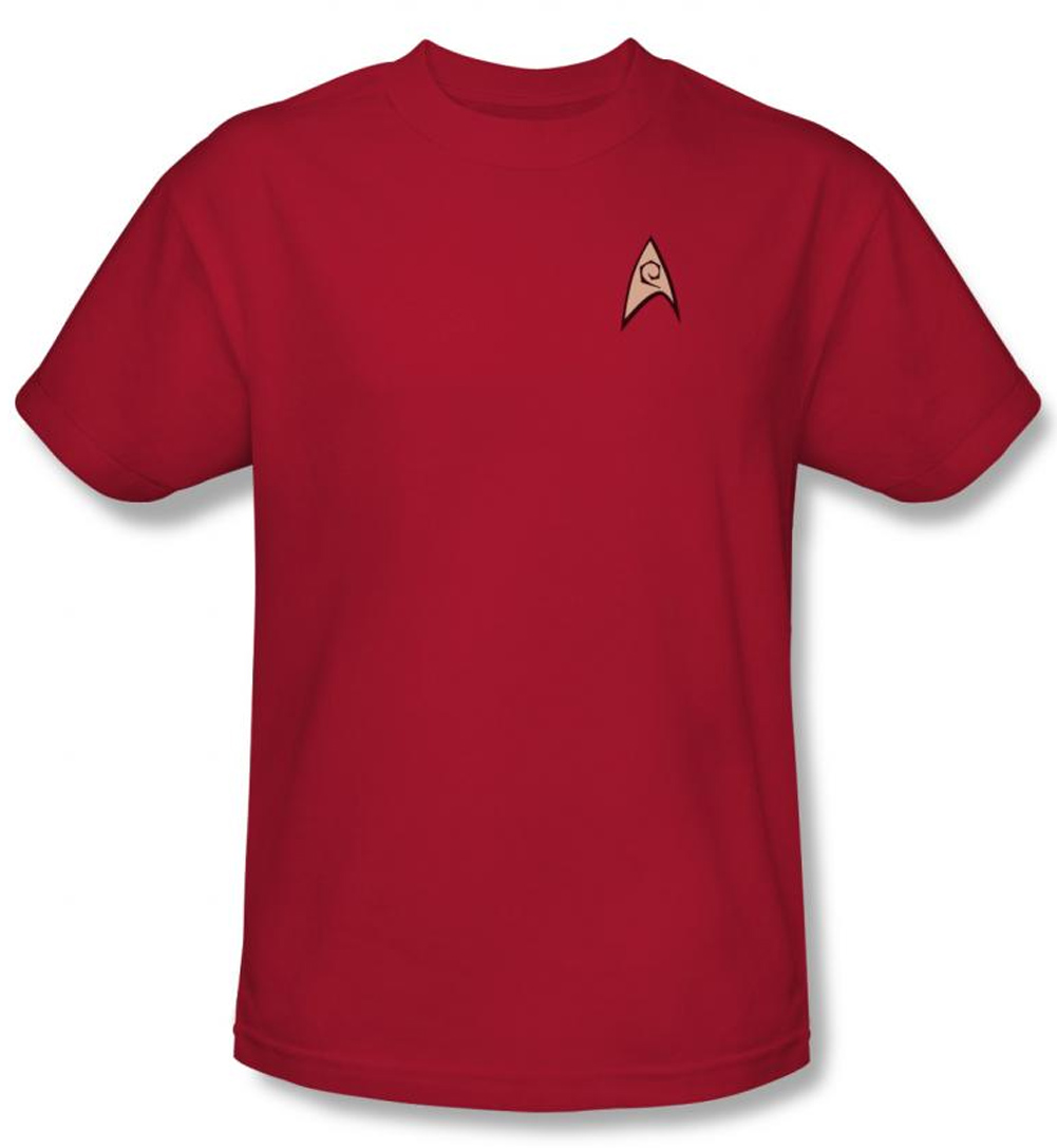 Star Trek Shirt Engineering Uniform Adult Red Tee T-Shirt - Star Trek ...