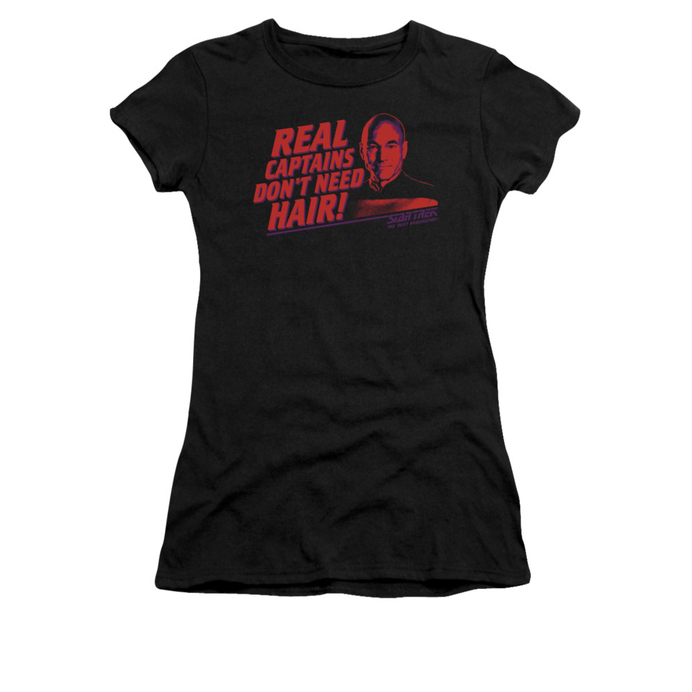 Star Trek - The Next Generation Shirt Juniors Real Captain Black Tee T ...