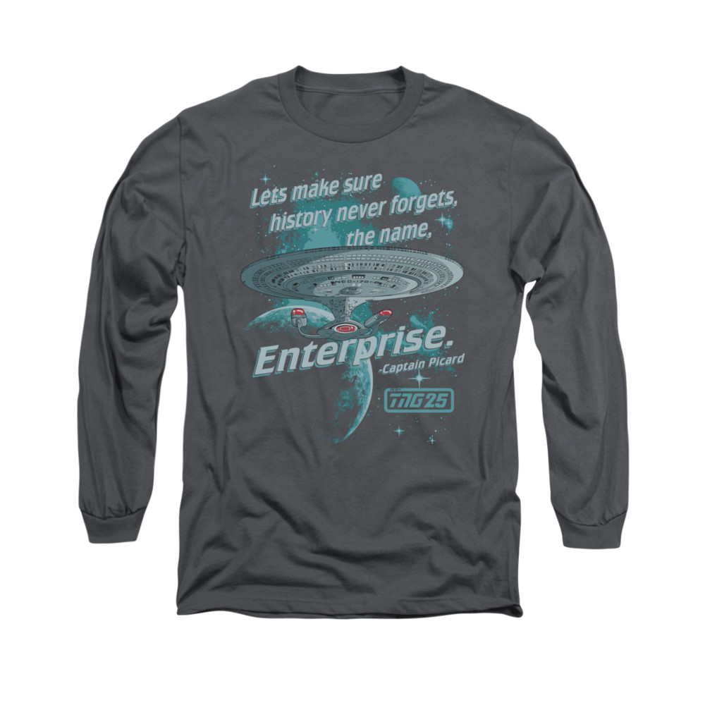 Star Trek - The Next Generation Shirt Never Forget Long Sleeve Charcoal ...