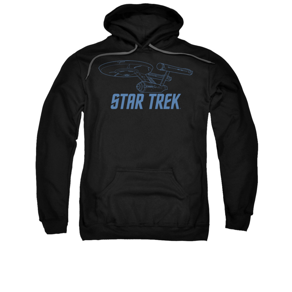 Star Trek - The Original Series Hoodie Sweatshirt Enterprise Outline ...