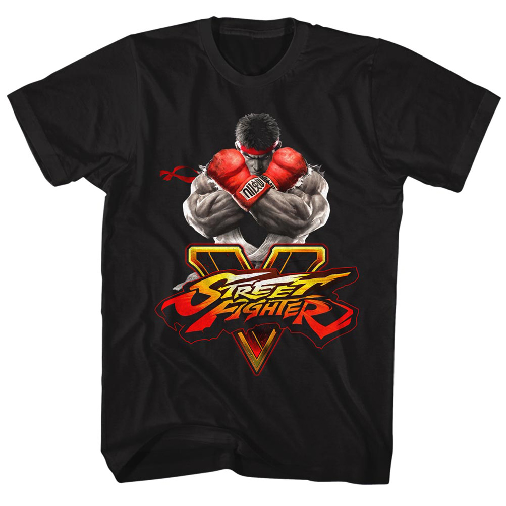 Street Fighter Shirt V Logo 2 Black T-Shirt - Street Fighter Shirts