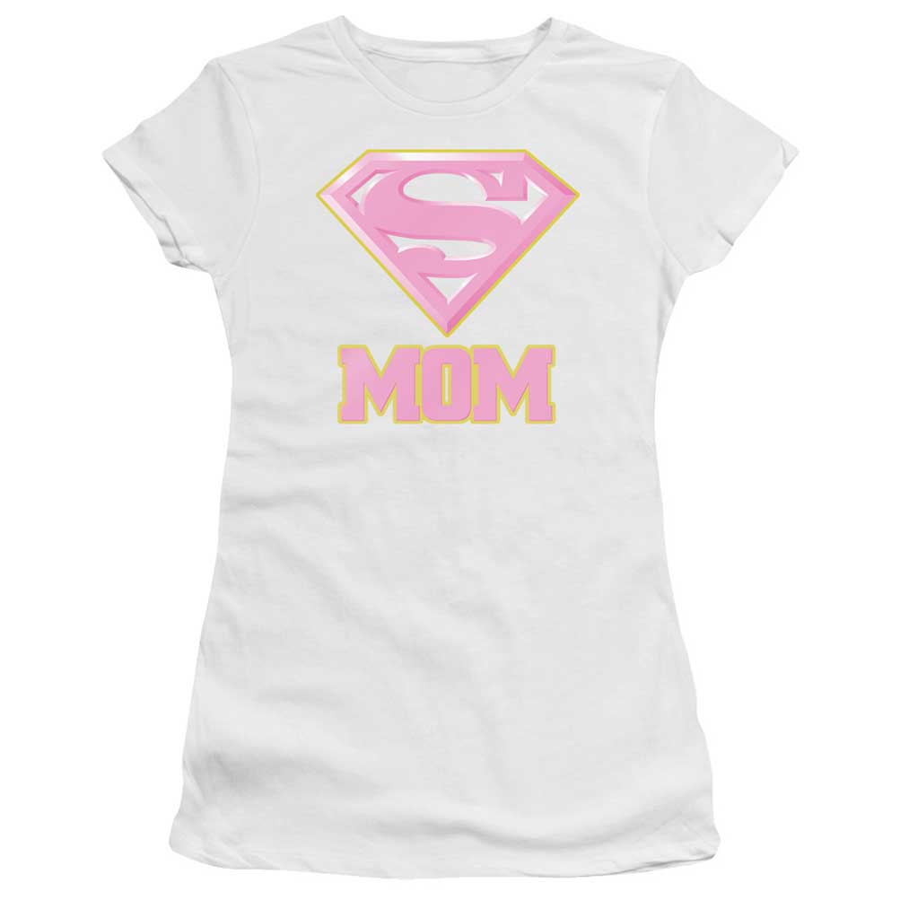 Super Mom Juniors Shirt Pink Shield White T-Shirt - Super Mom Pink ...