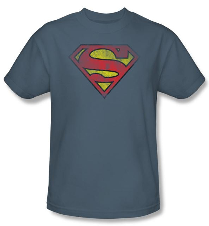 Superman Kids T-shirt Inside Shield Slate Blue Superhero Tee Youth ...