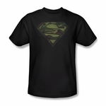 Superman Shirt Slim Fit Camo Logo Distressed Black T-Shirt - Superman ...