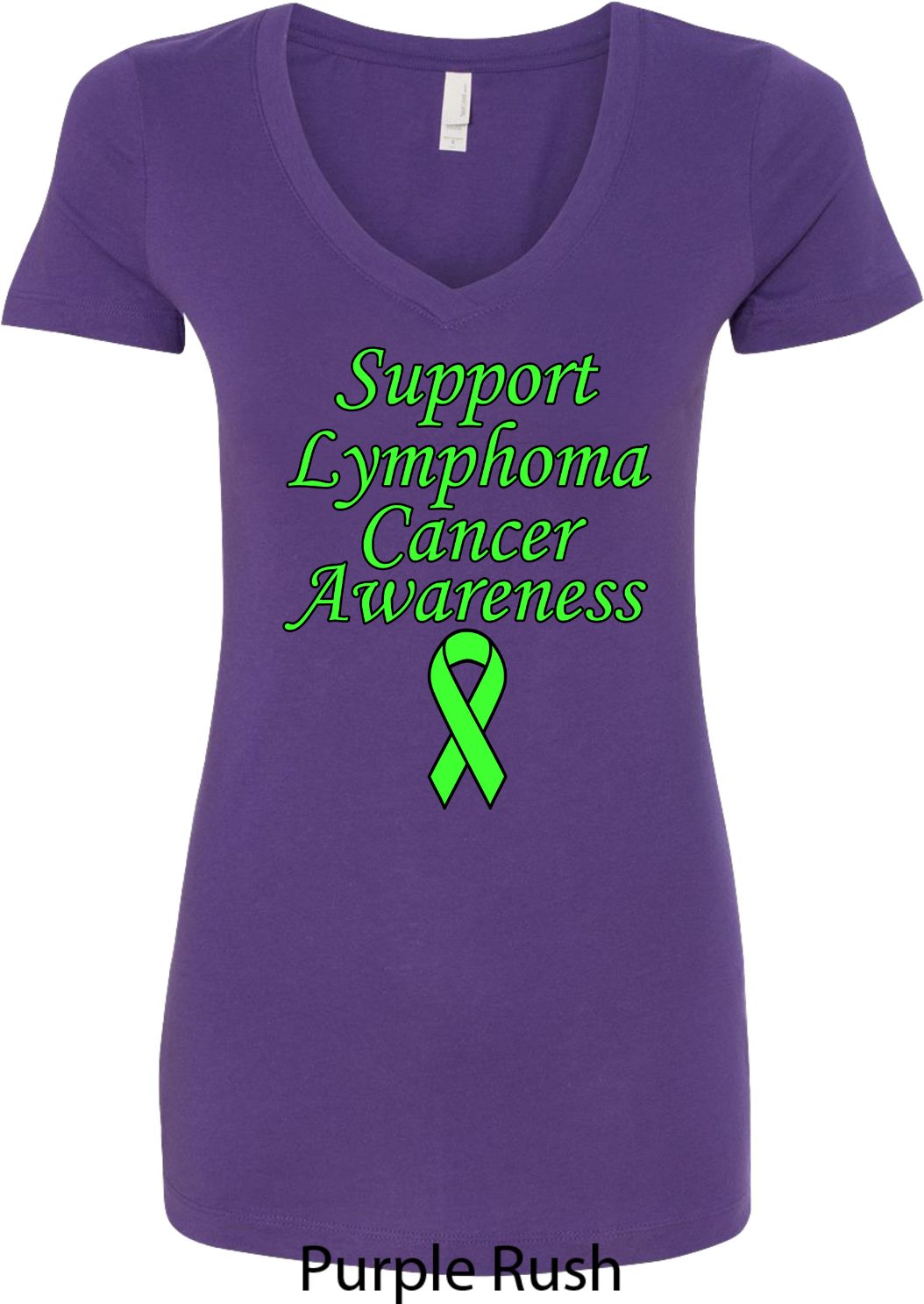 Support Lymphoma Cancer Awareness Ladies V-Neck - Support Lymphoma ...