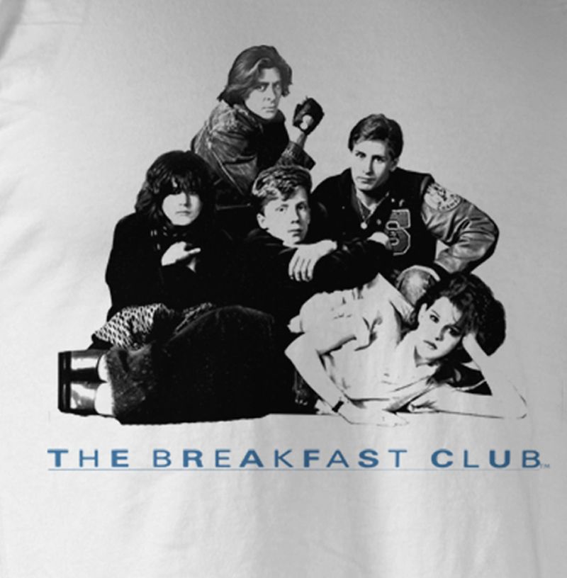 The Breakfast Club T-Shirt Group Adult White Tee Shirt - The Breakfast ...