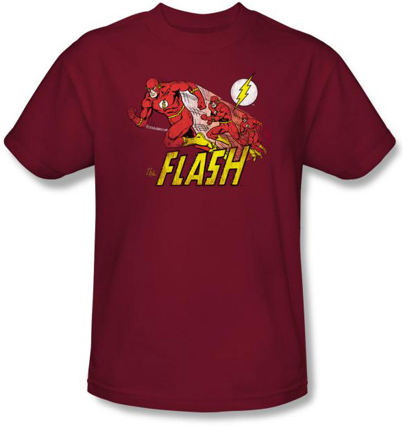 The Flash T-shirt - Crimson Comet DC Comics Adult Cardinal Red Tee ...