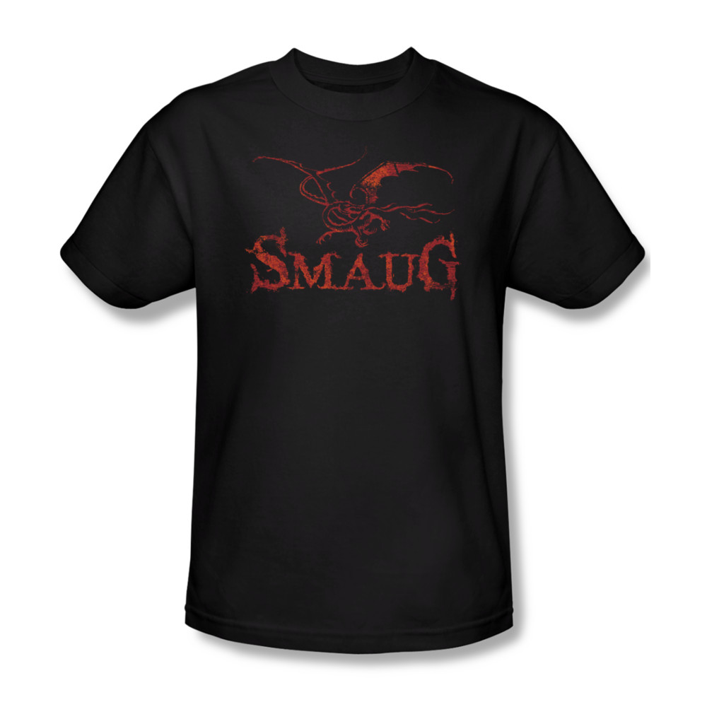 The Hobbit Desolation Of Smaug Shirt Dragon Adult Black Tee T-Shirt ...