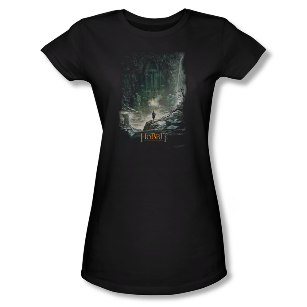 The Hobbit Desolation Of Smaug Shirt Juniors At Smaug's Door Black Tee ...