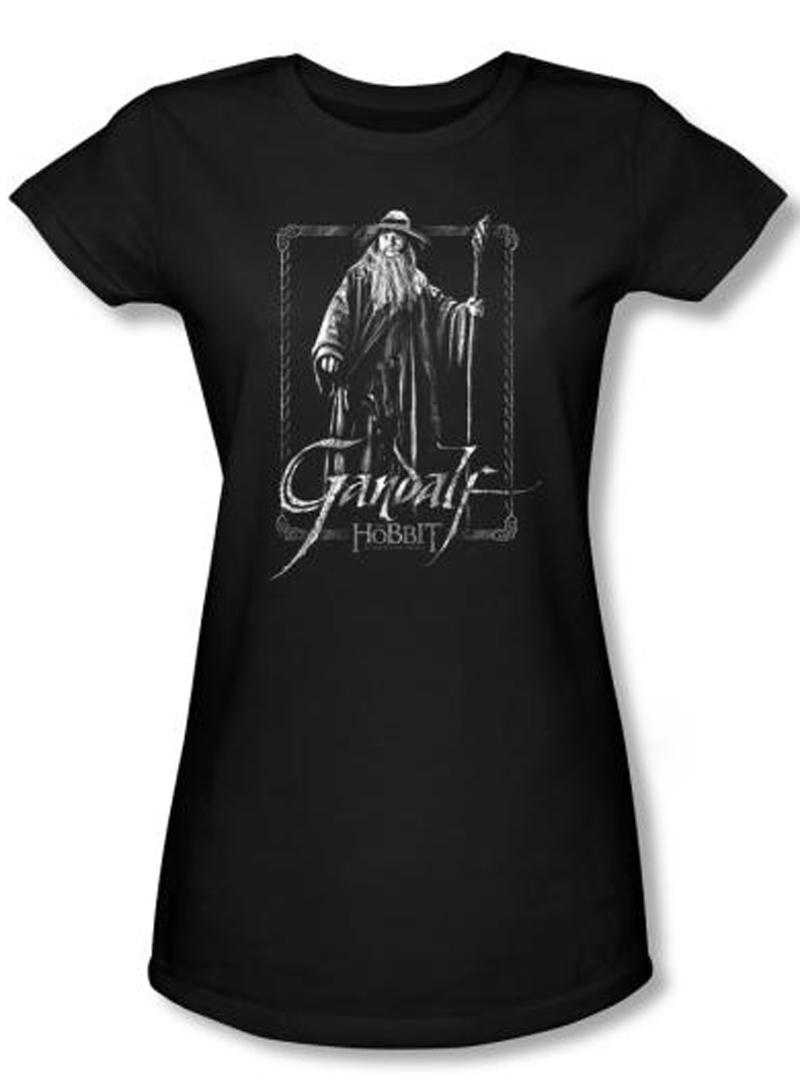 The Hobbit Juniors Shirt Unexpected Journey Gandalf Black T-shirt - The ...