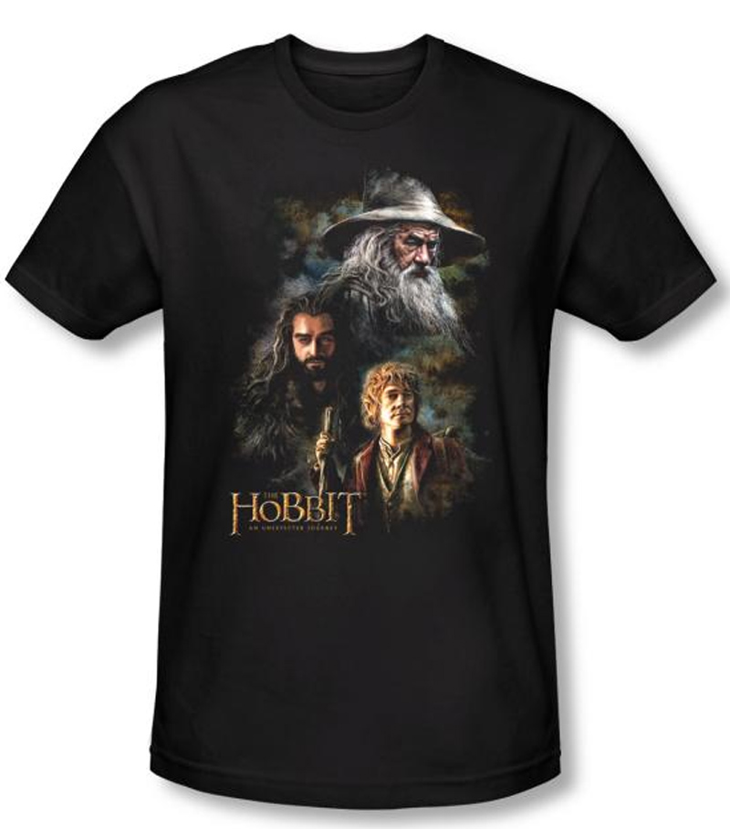 The Hobbit Shirt Movie Unexpected Journey Painting Black Slim Fit Tee ...