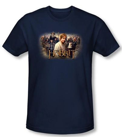 The Hobbit Shirt Movie Unexpected Journey Rally Navy Slim Fit T-Shirt ...