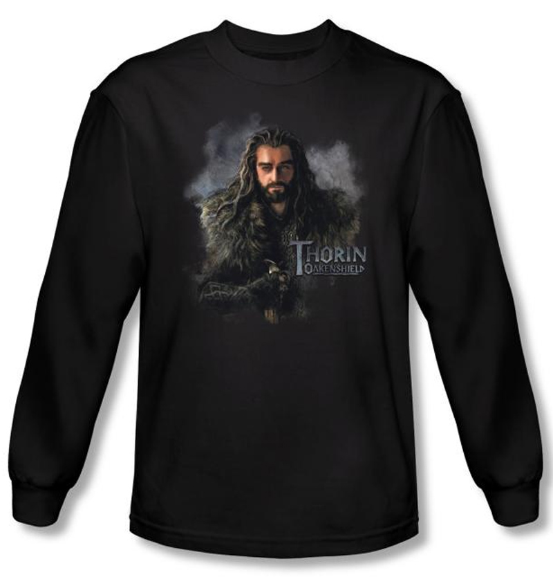 The Hobbit Shirt Movie Unexpected Journey Thorin Black Long Sleeve Tee ...