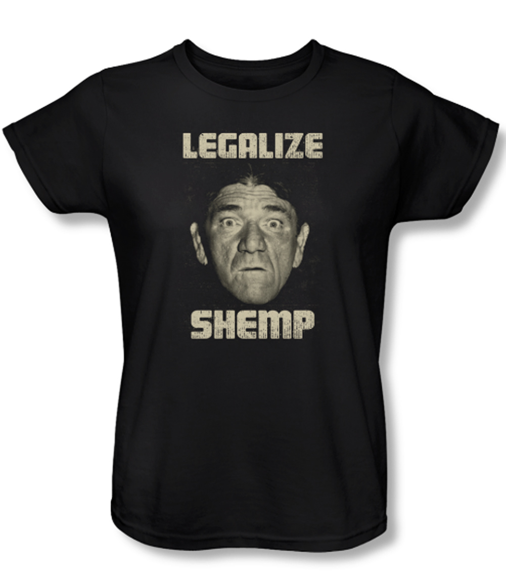 Three Stooges Ladies Shirt Legalize Shemp Black Tee T-Shirt - Three ...
