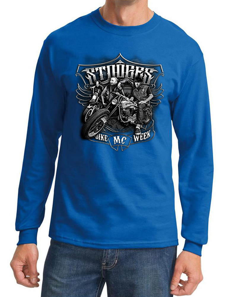 Three Stooges Shirt Bike Week Mens Long Sleeve Tee T-Shirt - Stooges ...