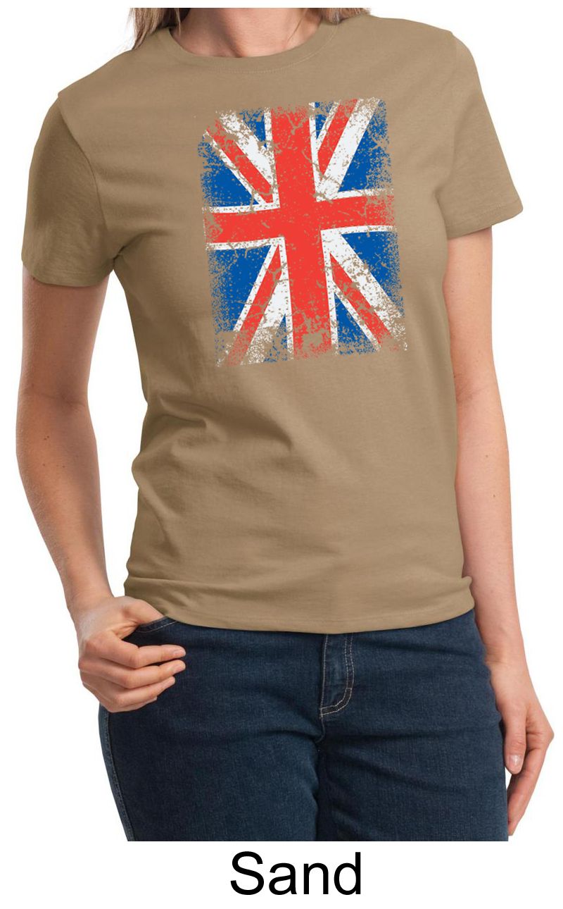 Union Jack Shirt British UK Flag Big Print Ladies T-shirt - Union Jack ...