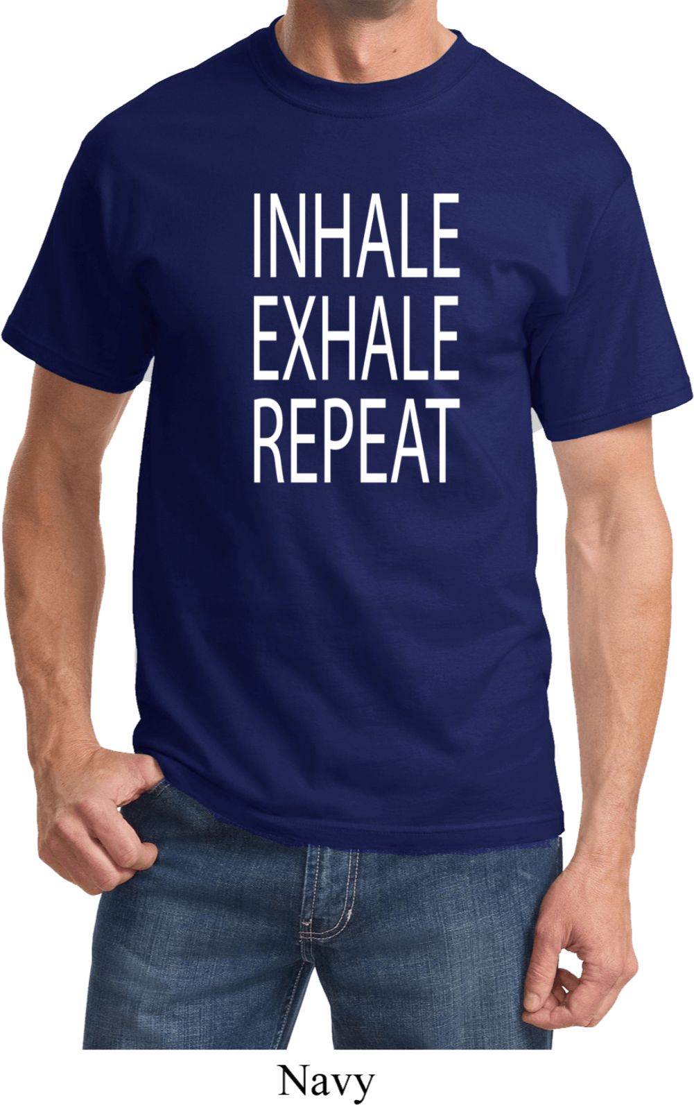 Yoga Inhale Exhale Repeat Adult Shirt - Inhale Exhale Repeat Mens Yoga ...