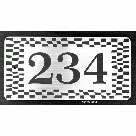 Address Plaque with Checkerboard Border