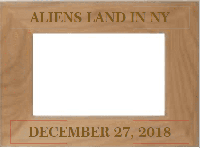 Aliens Land In New York - Custom Engraved Picture Frame For Your Blue ...