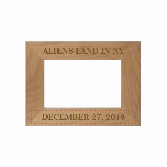 Aliens Land In New York - Custom Engraved Picture Frame For Your Blue ...