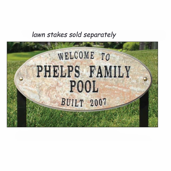 Custom Granite Plaque For Welcome, Pool, Home or Business, Built or Est ...