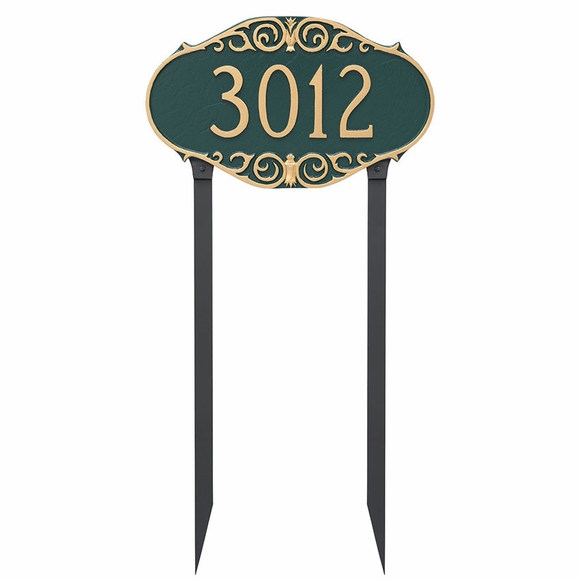 Custom Street Number Sign - Lawn Mounted Address Plaque