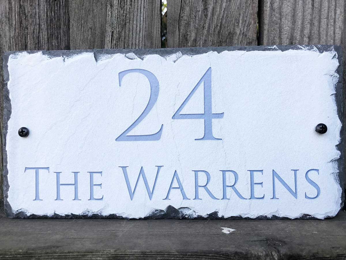 Eggshell Slate Address Plaque