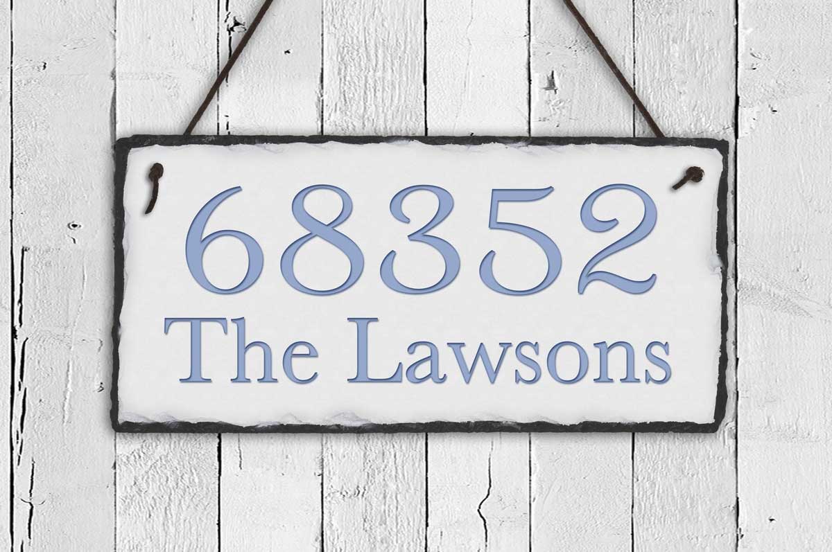 Eggshell Slate Address Plaque