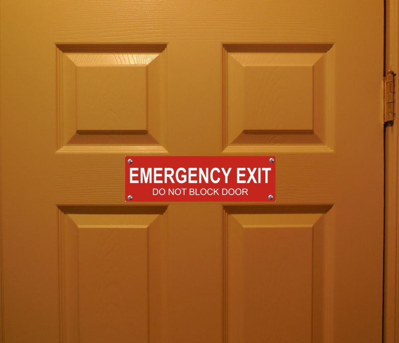 Emergency Exit Do Not Block Door Sign
