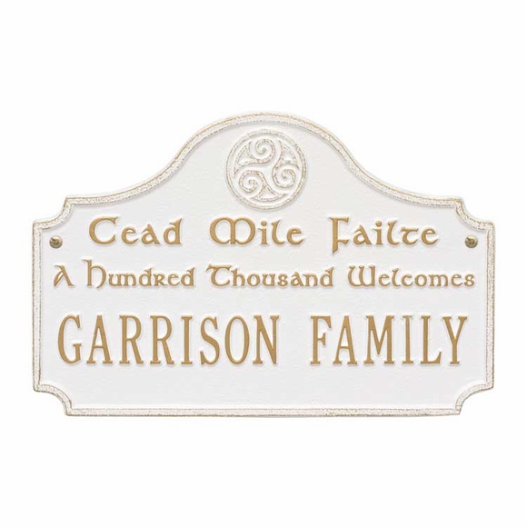 Cead Mile Failte A Hundred Thousand Welcomes Plaque Personalized with ...