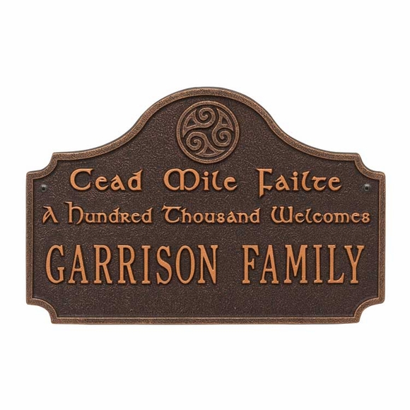 Cead Mile Failte A Hundred Thousand Welcomes Plaque Personalized with ...