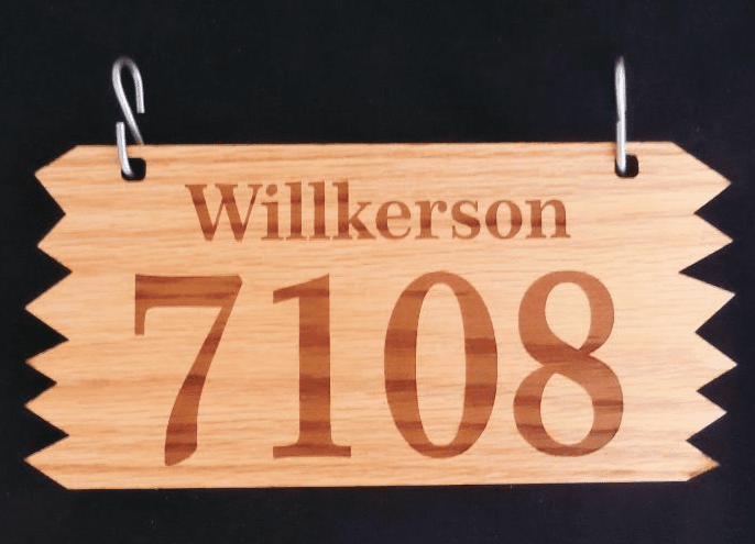 Hanging Wood Address Plaque with Sawtooth Edges, Rustic Look - One or ...