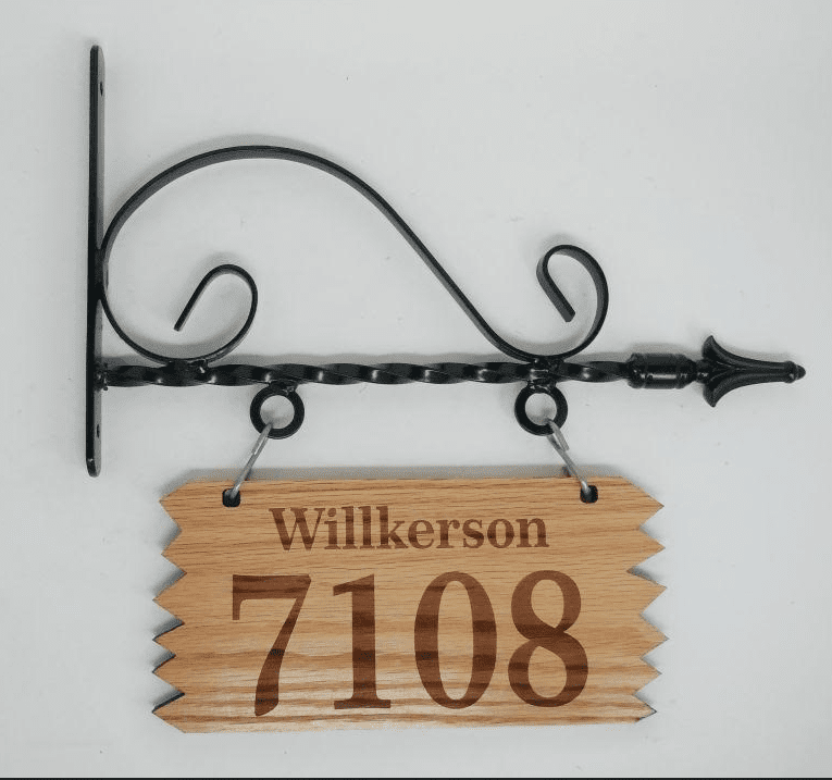 Hanging Wood Address Plaque with Sawtooth Edges, Rustic Look - One or ...