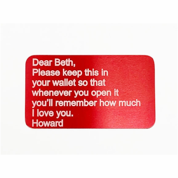 Metal Wallet Card For Custom Message, Romantic Gift, Personalized ...