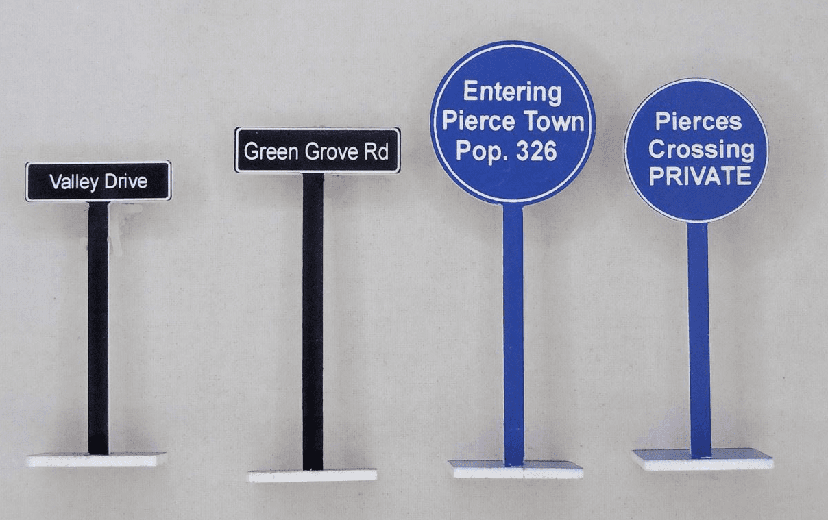Model Railroad Street Sign Scenery